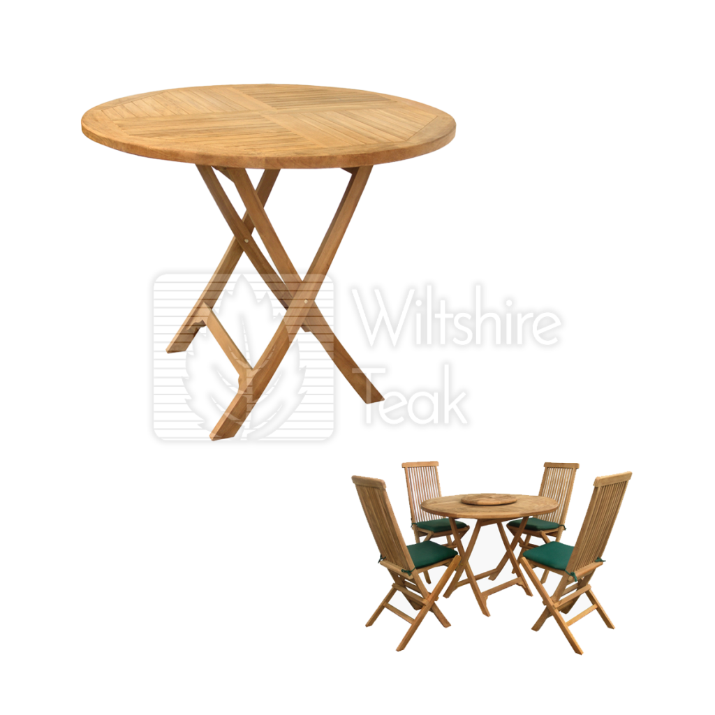 Sun Round Folding Table - Wiltshire Teak